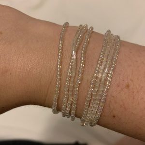 Jewelry | 8 Clear Bead Stretchy Bracelets | Poshmark